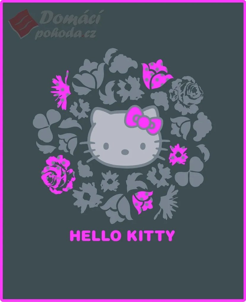 CTI Fleece deka Hello Kitty Rosa - 110x140cm, šedá