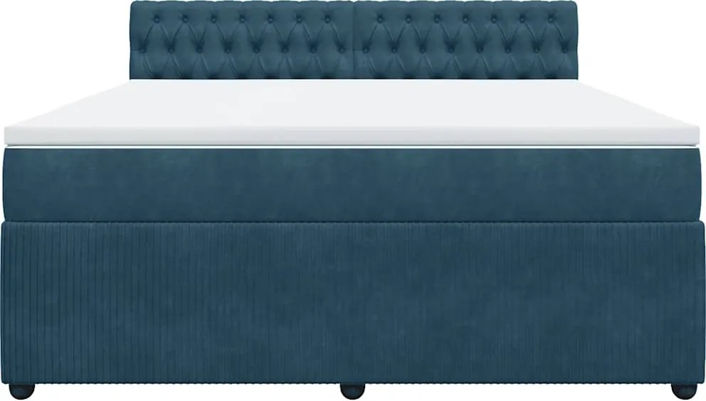 Box spring postel s matrací modrá 180 x 200 cm samet 3287816