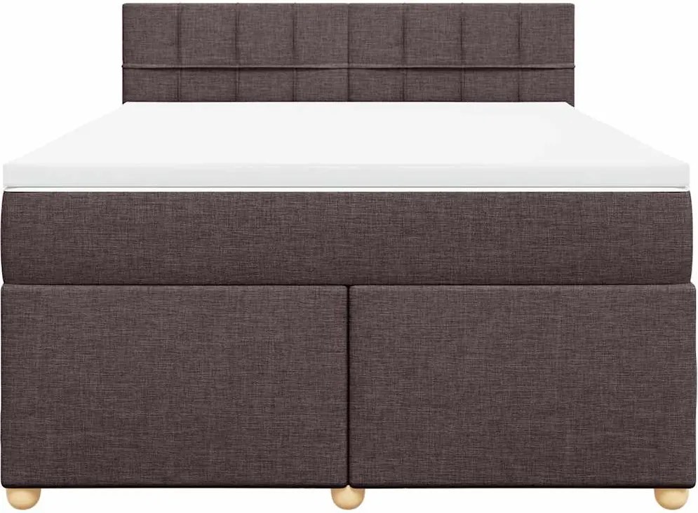 Box spring postel s matrací tmavě hnědá 140x190 cm textil 3286678