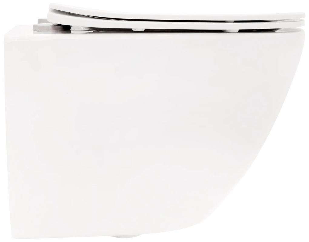 Závěsné WC MAXMAX Rea CARLO mini RIMLESS + Duroplast sedátko flat - bílé