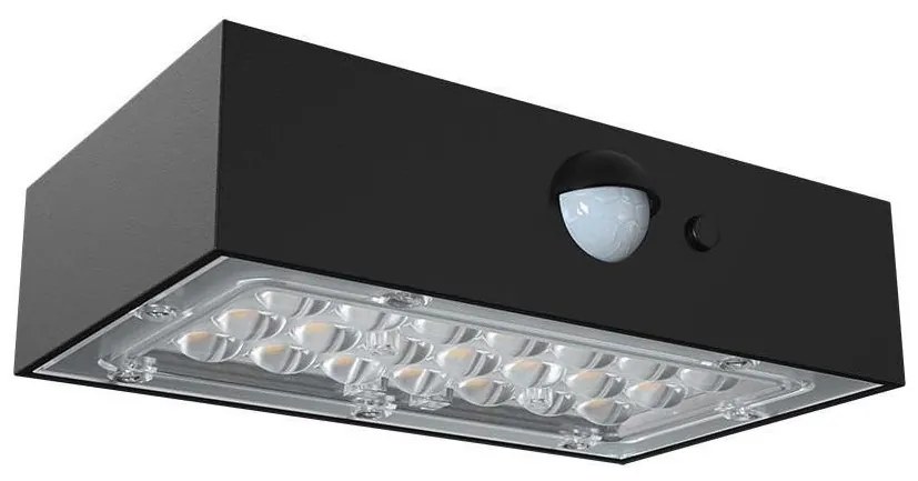 V-Tac | LED Solární nástěnné svítidlo se senzorem LED/3W/3,7V 3000K/4000K IP65 černá | VT1516