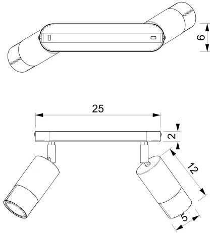 Bodové svítidlo LINK 2xGU10/8W/230V černá/mosaz