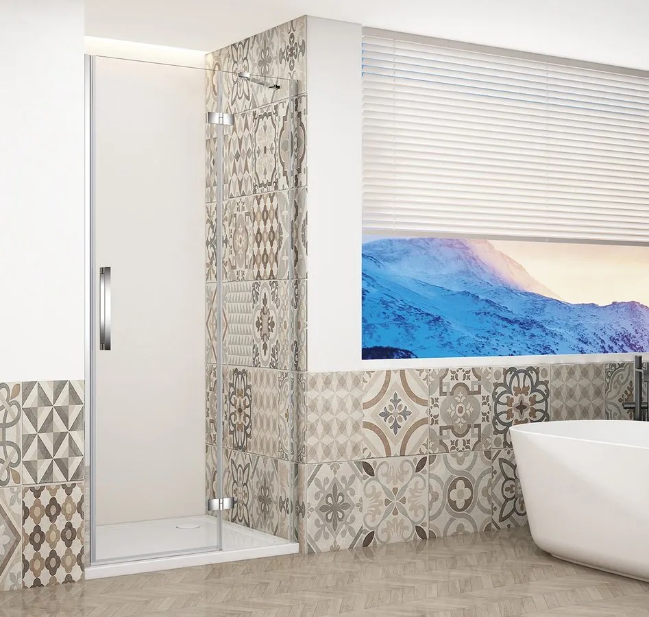 Gelco Trinity Chrom sprchové dveře do niky 80 x 200 cm otevírací pravá aluchrom sklo čiré GT1280CR-CH