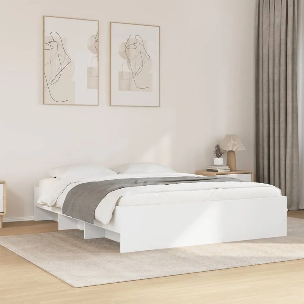 Rám postele bílý 150 x 200 cm kompozitní dřevo 3295646