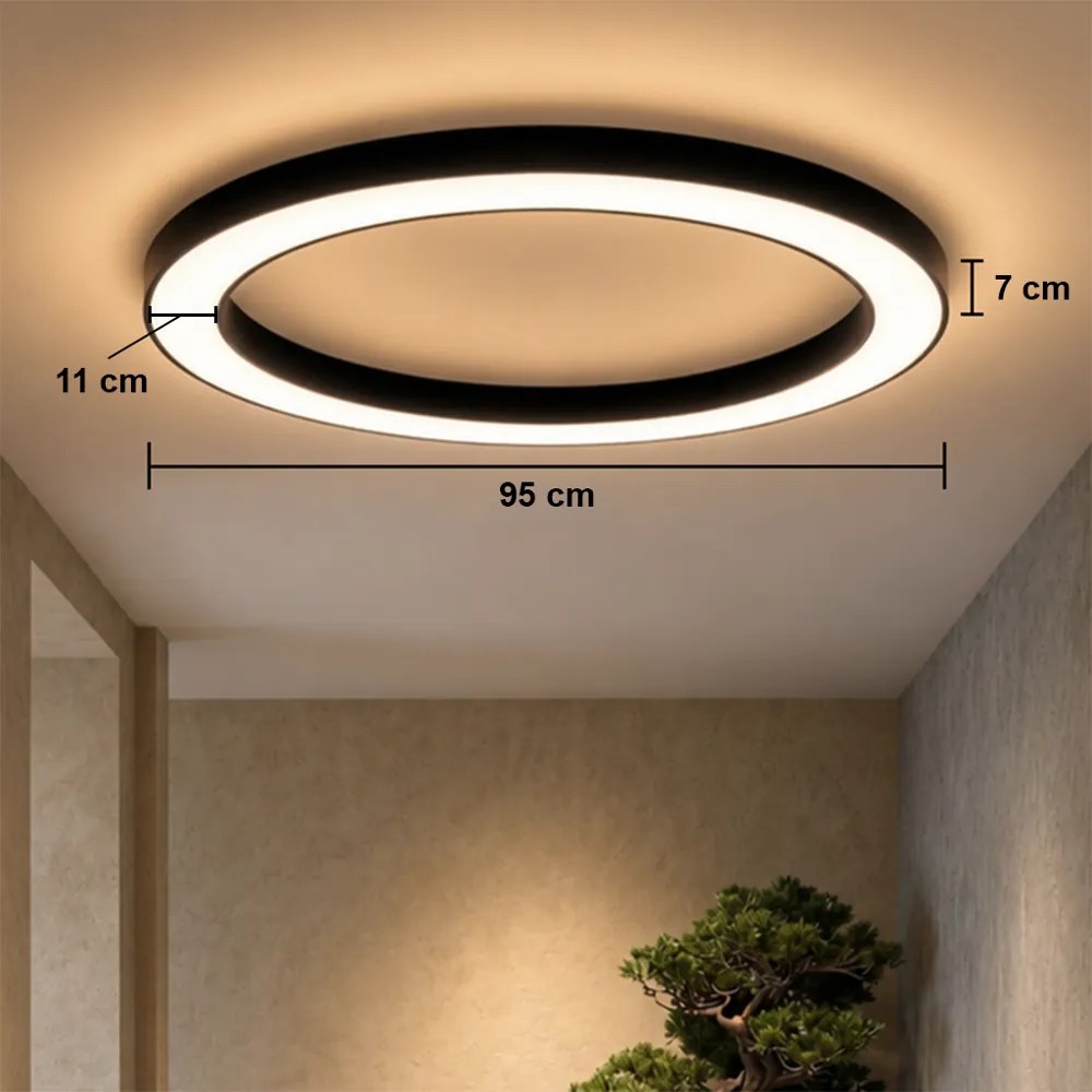 Immax NEO PASTEL SLIM Smart stropní svítidlo 95 x 7cm 68W černé Zigbee 3.0