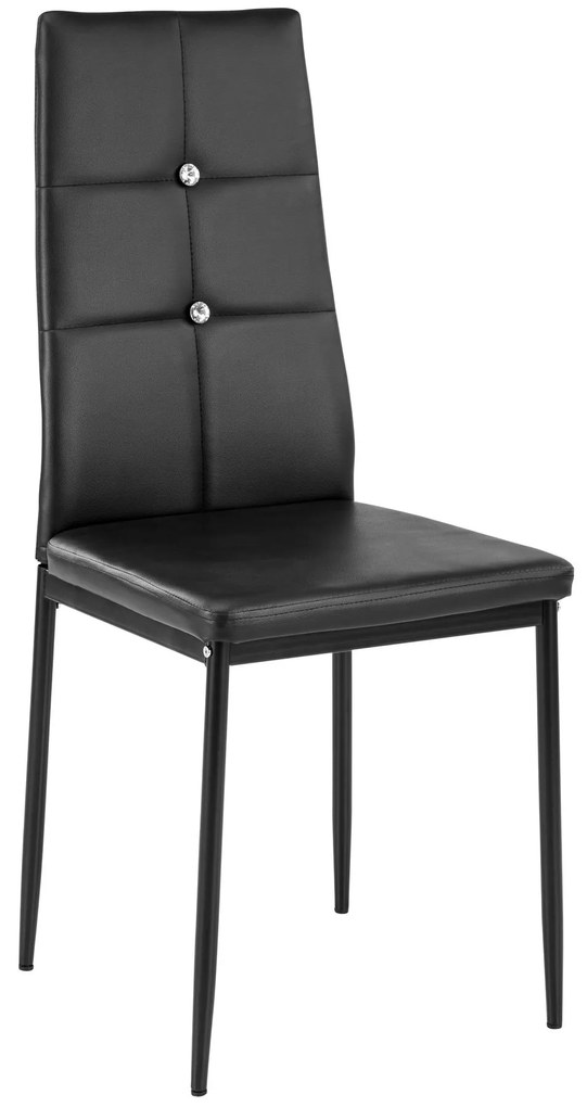 tectake 402545 4 jídelní židle, ozdobné kamínky - černá