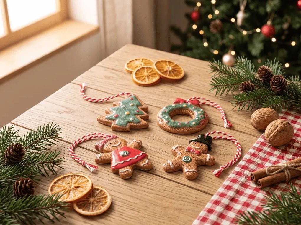 Sada 4 ks vánočních ozdob GINGERBREADS 6 cm