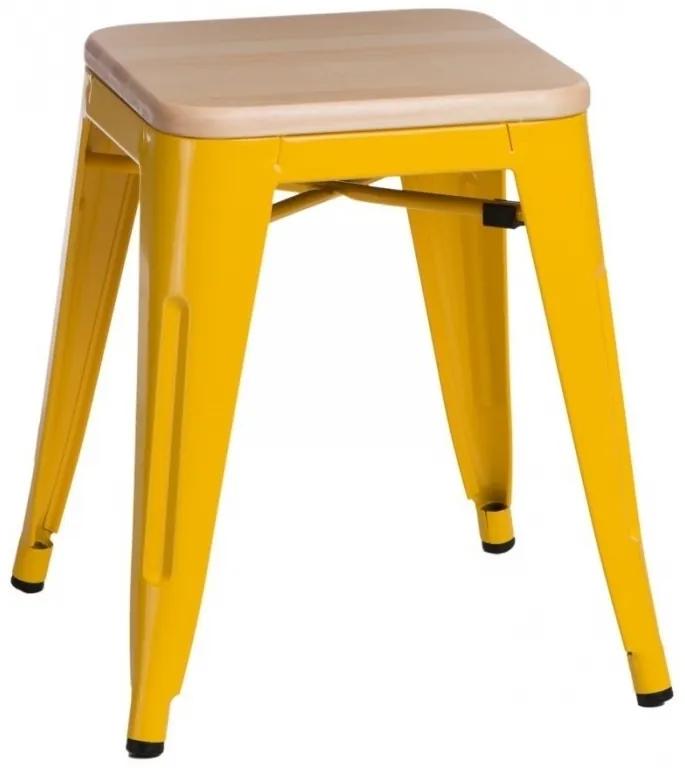 Stolička Tolix 45, žlutá/borovice