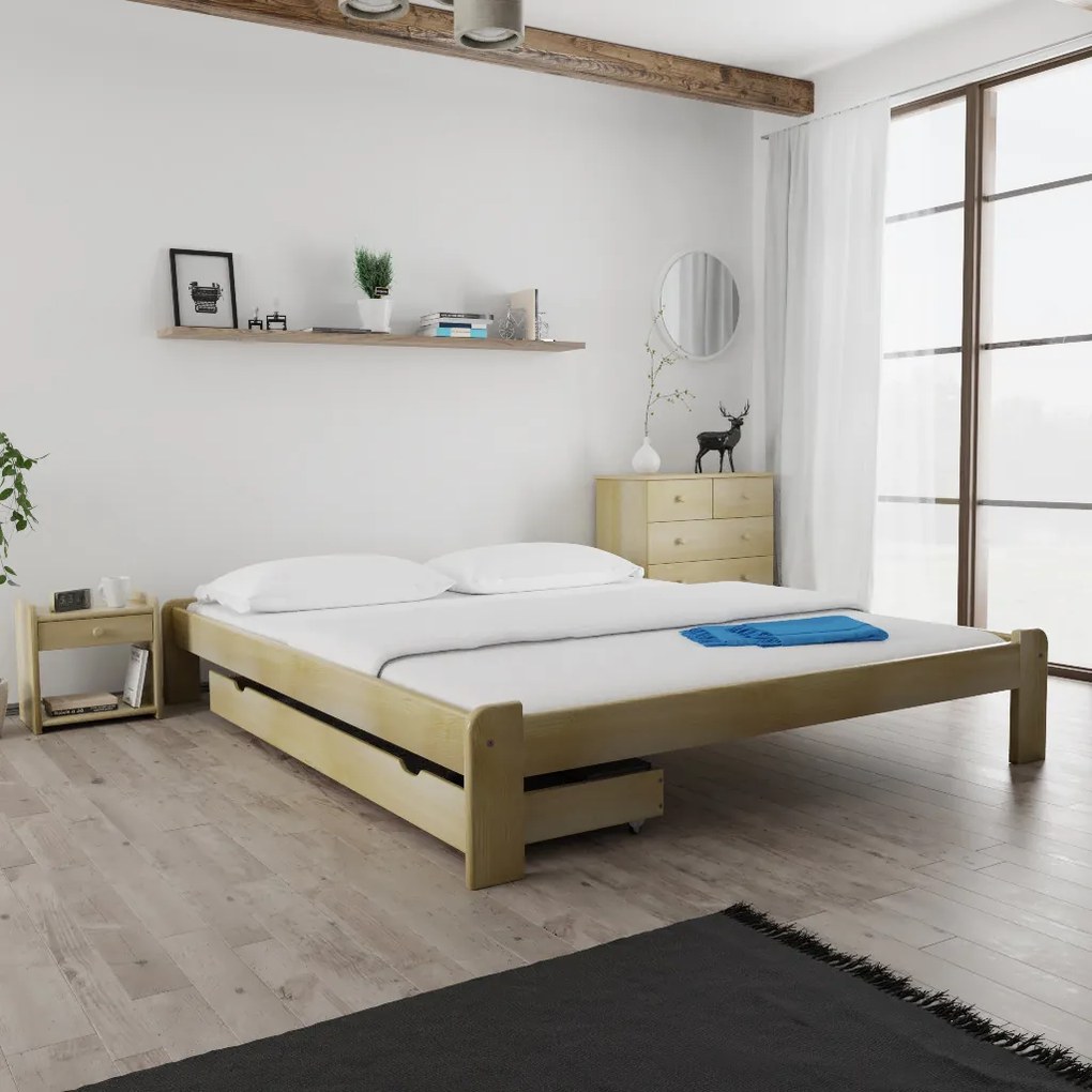 Postel ADA 180 x 200 cm, borovice Rošt: S laťkovým roštem, Matrace: Matrace Coco Maxi 20 cm