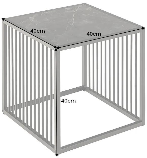 Designový odkládací stolek Haines 40 cm vzor mramor