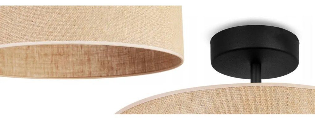 Stropní svítidlo Juta, 1x jutové stínítko, (výběr ze 2 barev konstrukce), (fi 40cm)