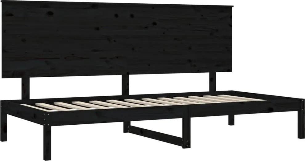 vidaXL Válenda 90 x 200 cm masivní borové dřevo [3108136] Barva: Černá