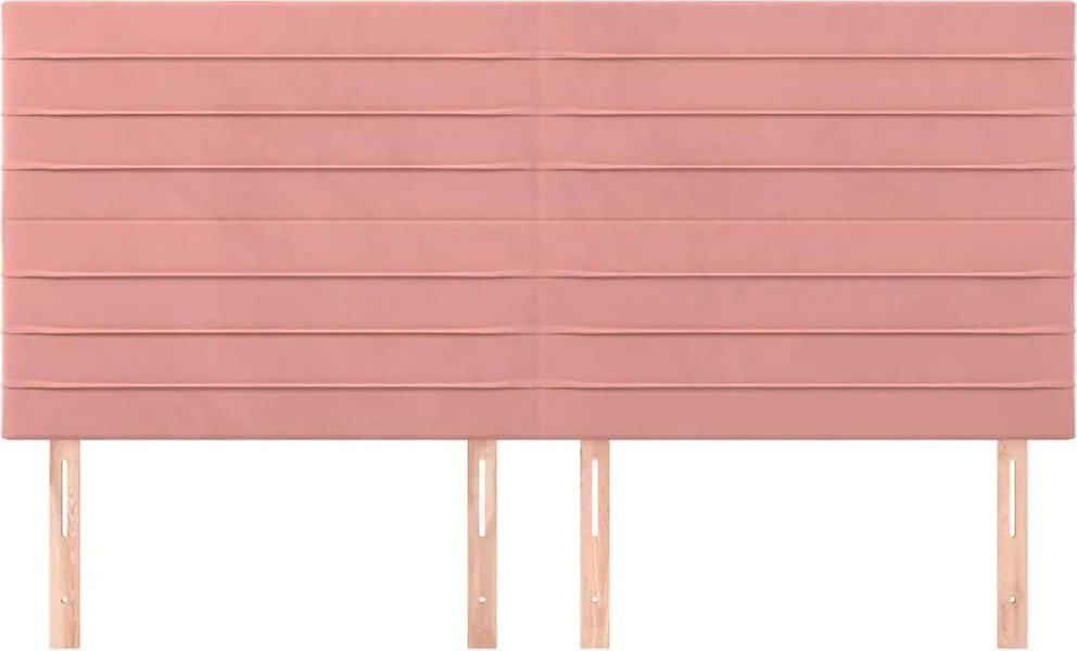Čelo postele růžové 200x5x118/128 cm sametové 3116543