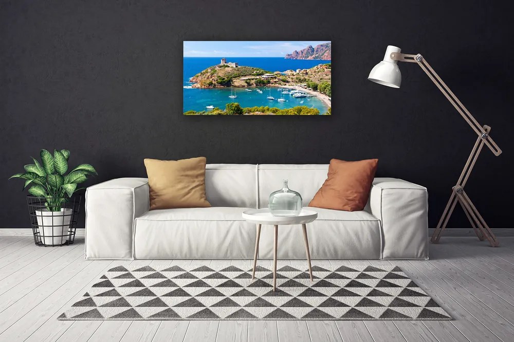 Obraz na plátně Záliv Hora Pláž Krajina 140x70 cm