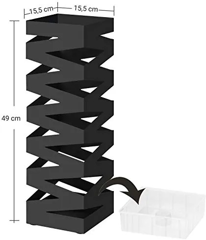 Songmics Stojan na deštníky, černý, výška 49 cm LUC16BV1