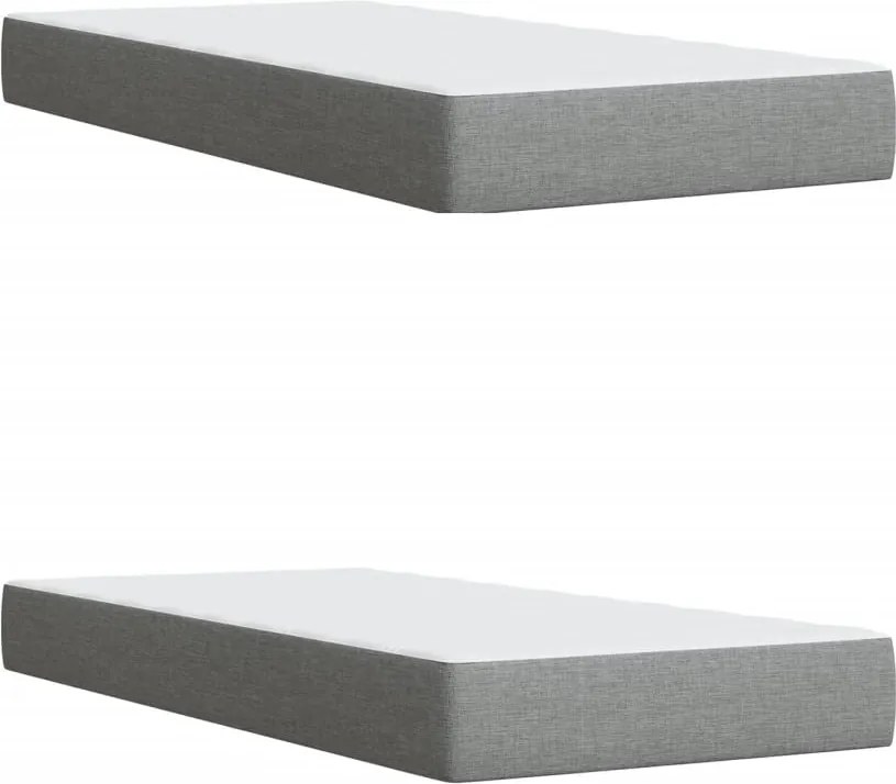 Box spring postel s matrací světle šedá 200 x 200 cm textil 3286009