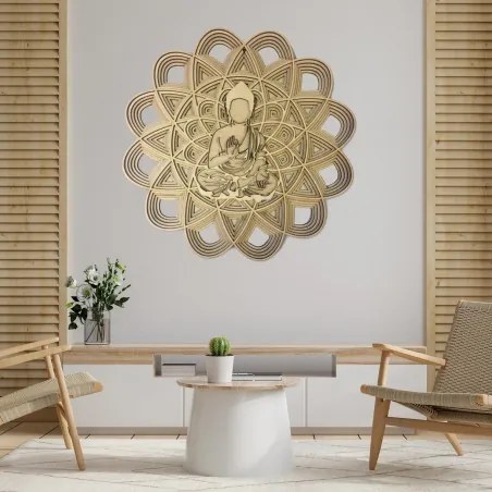 Vyřezávaná dřevěná 3D mandala na stěnu | SENTOP PR0459