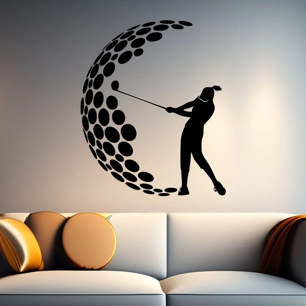 Živá Zeď Samolepka na zeď Golf Barva: černá