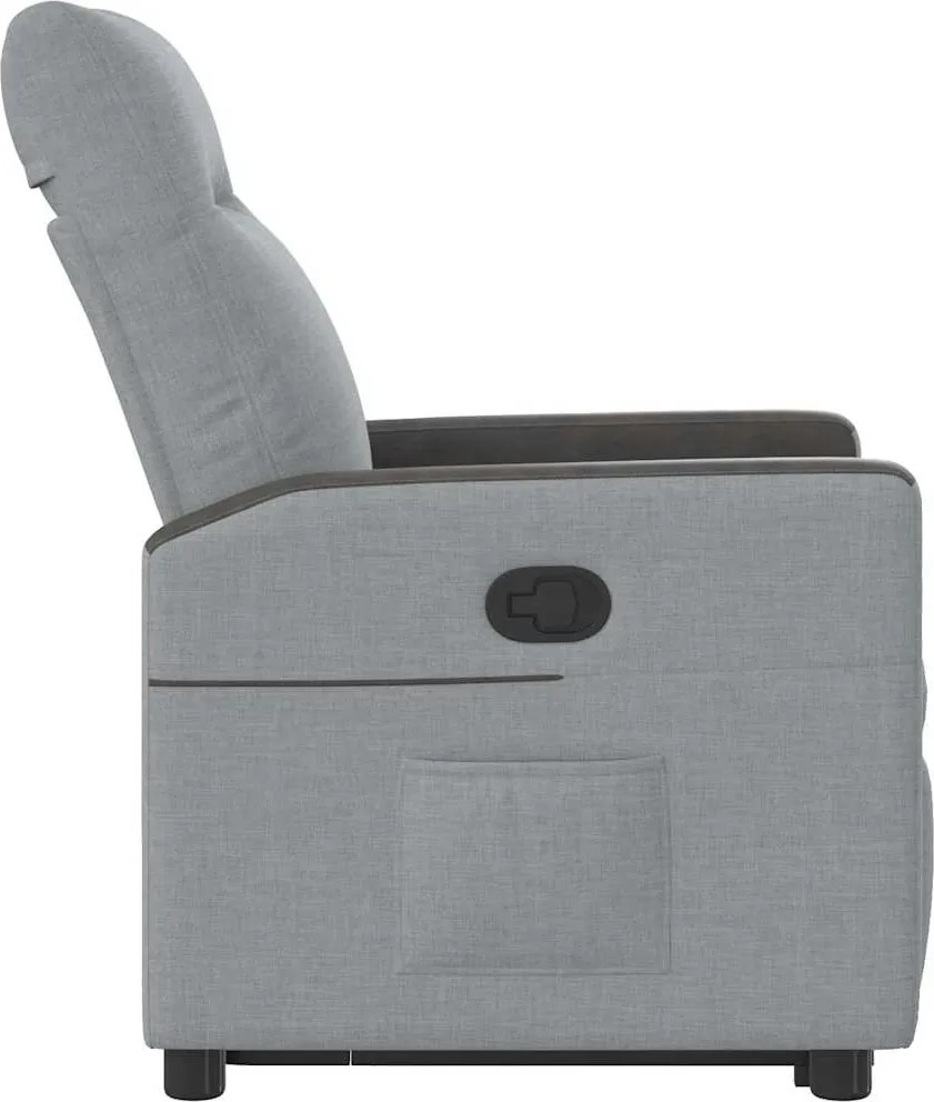 Zvedací polohovací křeslo světle šedé textil 3324052