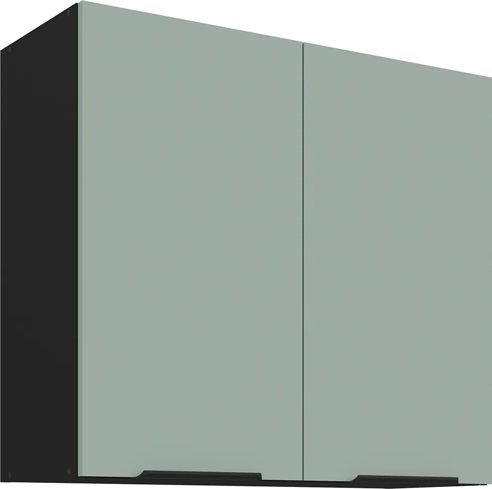 ARIA sc | horní skříňka 80 G-72 2F policová | 80 cm | ANTI FINGERPRINT povrch | černá/aquamarine