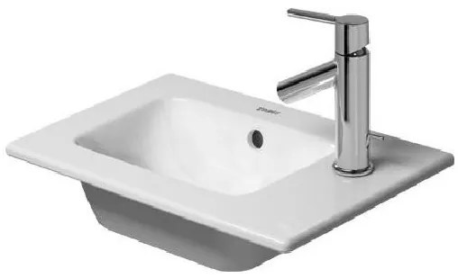 Duravit ME by Starck - Umývátko nábytkové 430x300 mm, s přepadem, s otvorem pro baterii, WonderGliss, bílá 07234300001