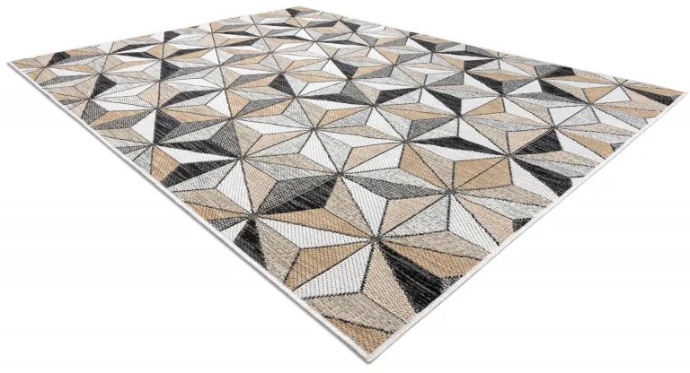 Dywany Łuszczów Kusový koberec Cooper Sisal Mosaic 22222 ecru/black – na ven i na doma - 160x220 cm