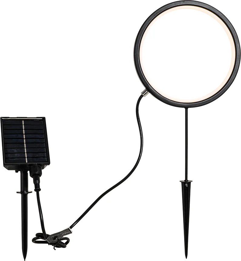 Sada 2 černých bodových svítidel 50 cm včetně dobíjecího LED a solárního IP65 - Adalind