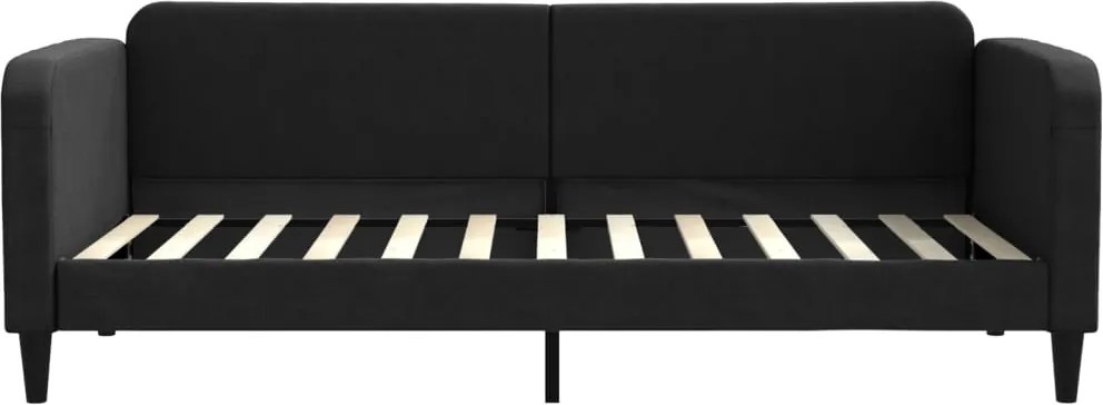 Válenda s přistýlkou a zásuvkami černá 90 x 200 cm textil 3196854