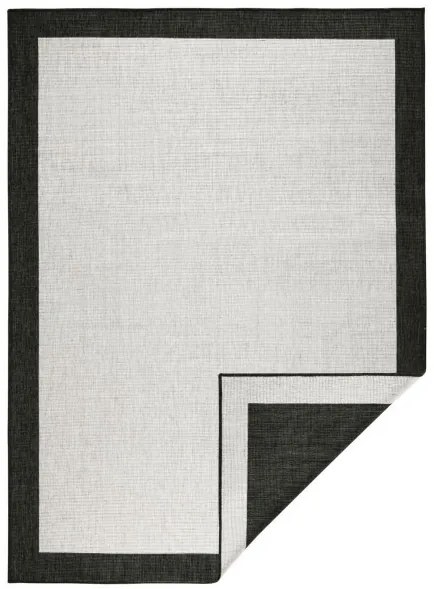 Hanse Home, Kusový koberec Twin-Wendeteppiche 103105 creme schwarz – na ven i na doma, 160x230, černobílá, chodba / předsíň