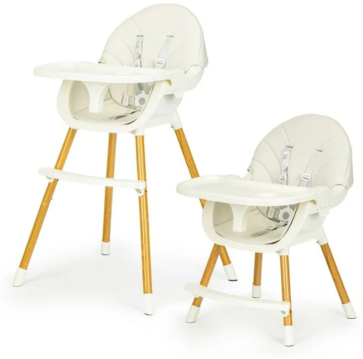 ECOTOYS Dětská jídelní židlička 2v1 Toddler Beige