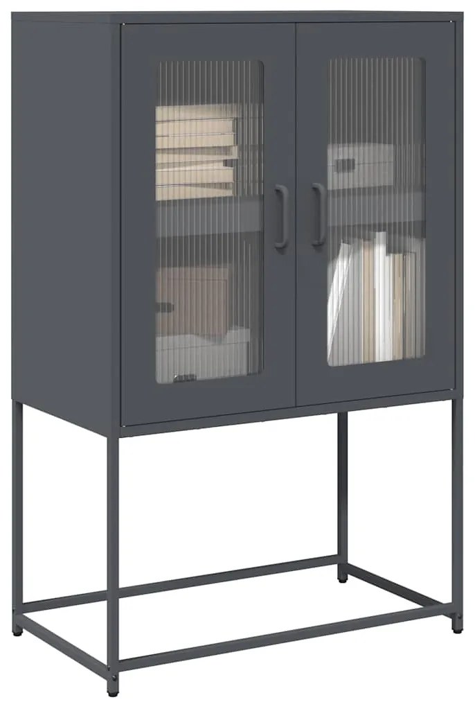 Skříň highboard antracitová 68x39x107 cm ocel