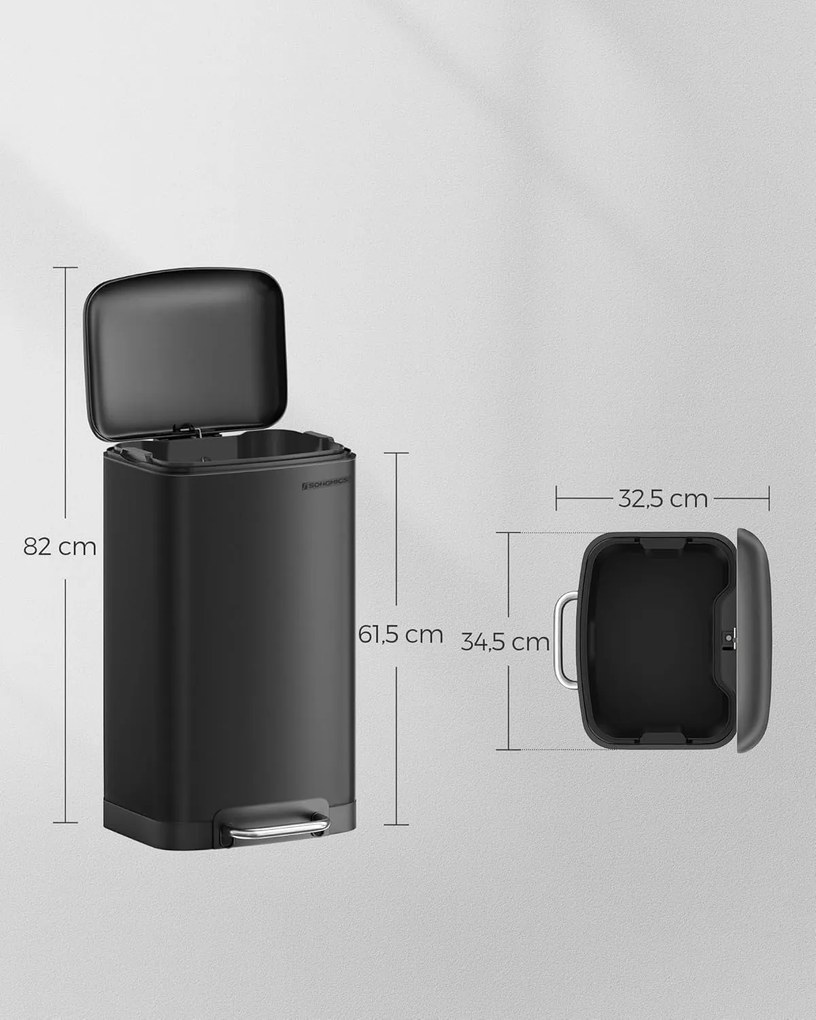 Odpadkový koš s víkem IRIS 30 l černý II