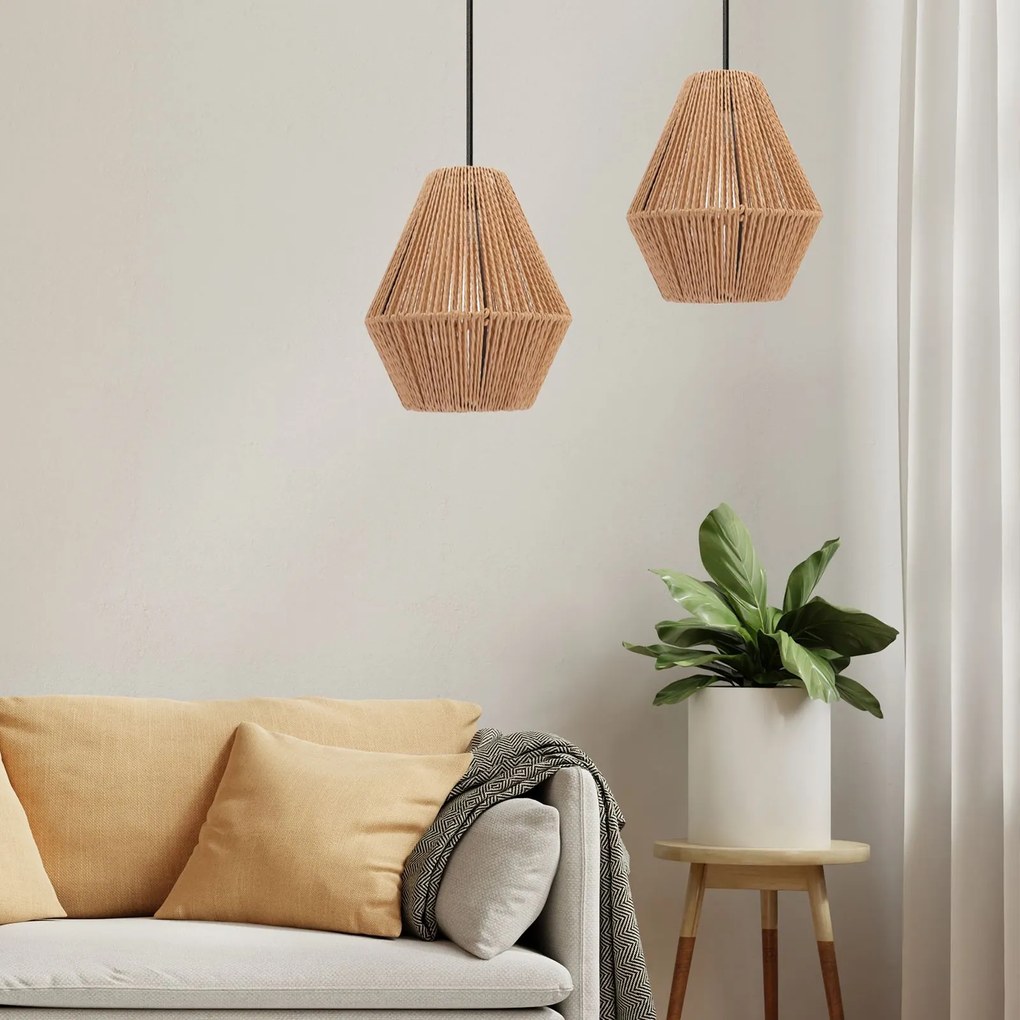 Toolight, závěsné svítidlo 1xE27 APP1150-1W, hnědá-černá, OSW-01403