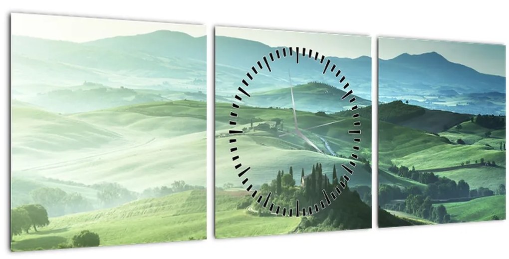 Obraz - Toskánsko, Itálie (s hodinami) (90x30 cm)