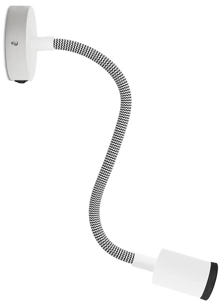 creative cables Fermaluce Flex 30 bodové svítidlo s mini baldachýnem s vypínačem a mini reflektorem GU1d0 Barva: Bílá