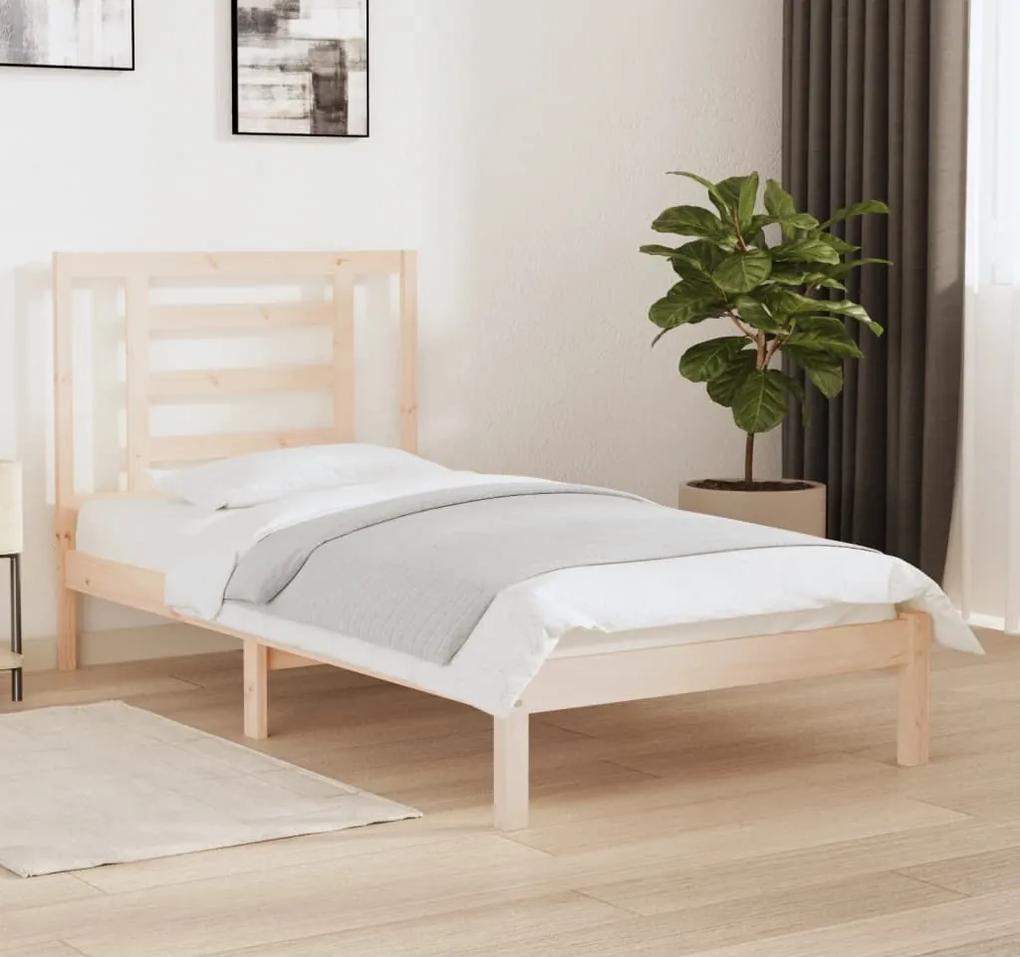 vidaXL Rám postele masivní borovice 100 x 200 cm [3104340] Barva: Bílá