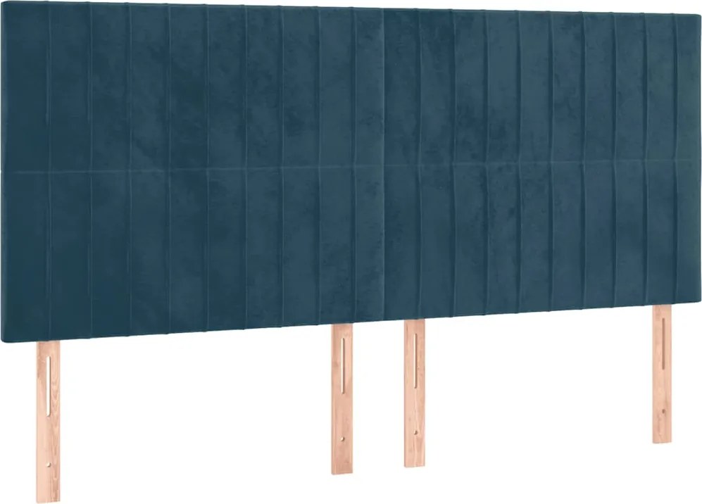 Box spring postel s matrací tmavě modrá 200x200 cm samet 3137987