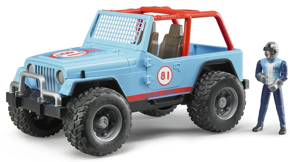 Bruder Modré auto JEEP s řidičem