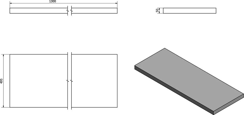 Sapho AVICE 130 x 50 cm deska old wood AV138