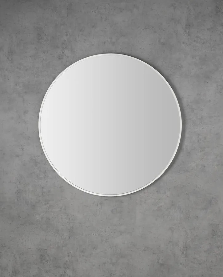 Sapho Notion Slim kulaté zrcadlo v rámu 60 cm bílá mat NT600W