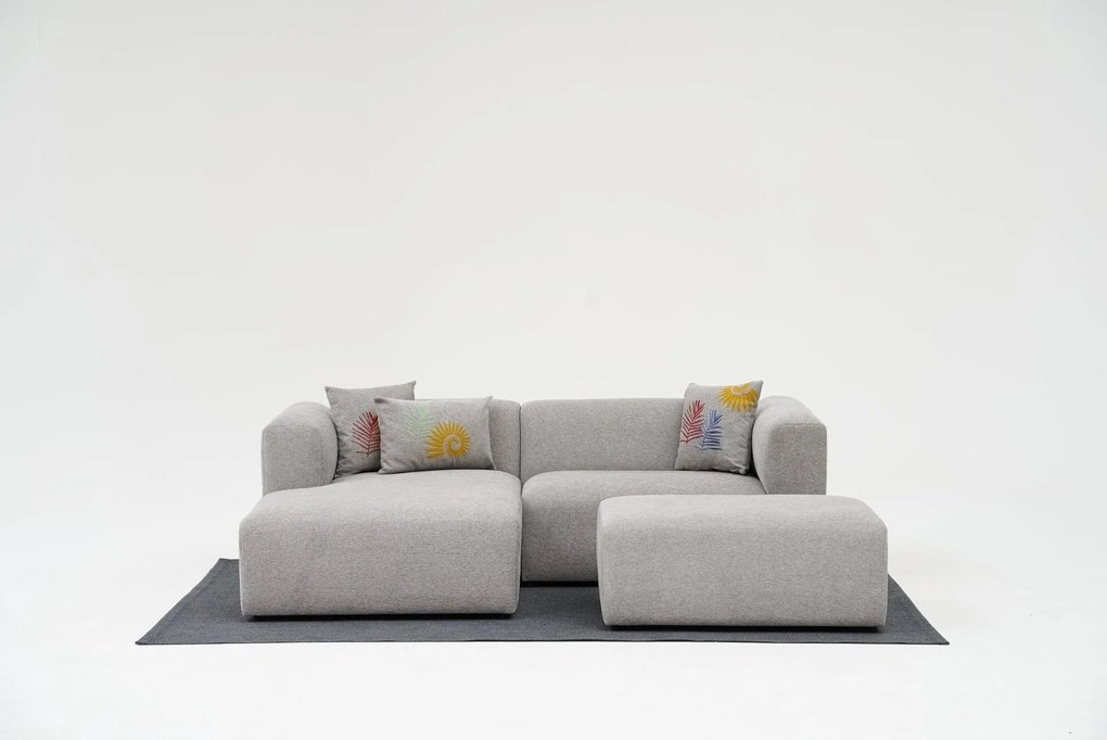 Hanah Home Rohová pohovka LINDEN MINI levá světle šedá