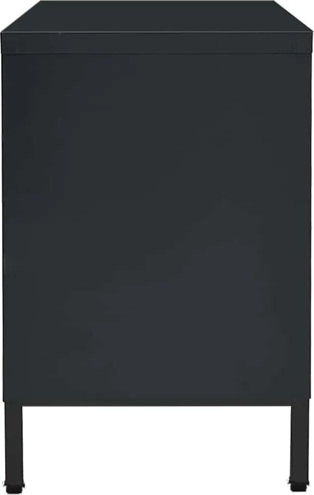TV stolek černý 105 x 35 x 52 cm ocel a sklo 336058