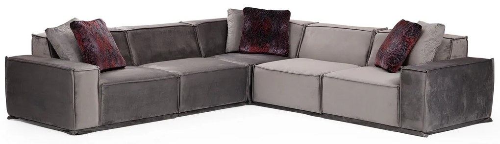Designová rohová sedačka Valtina 300 cm šedá