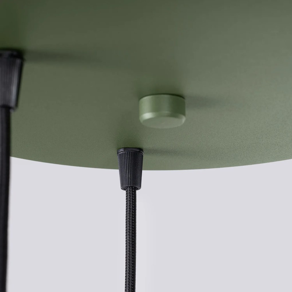 Sollux Lighting Závěsná lampa ESTRIA 3P béžová/olivově zelená