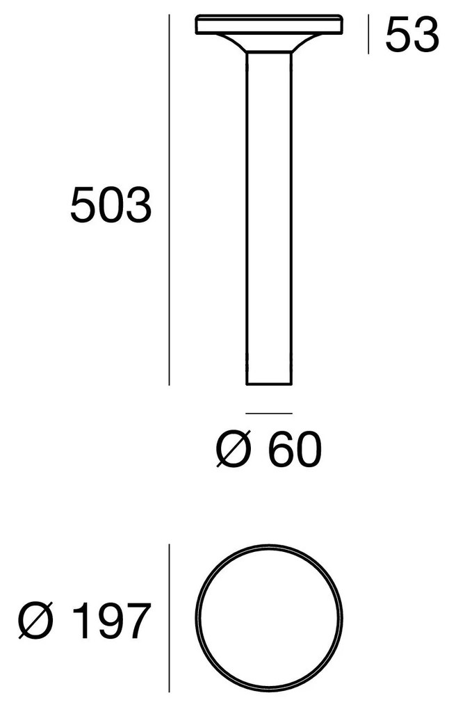 Linea Light 8666 MyWhite_Bond, černý venkovní sloupek, 12W LED 3000K, výška 50cm, IP65