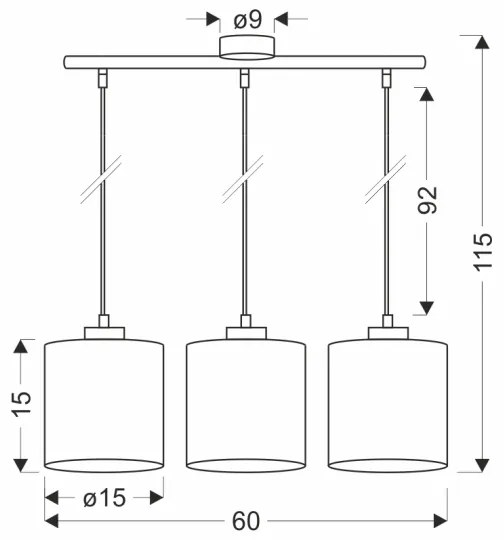 Lustr na lanku PATTI 3xE27/60W/230V zelená