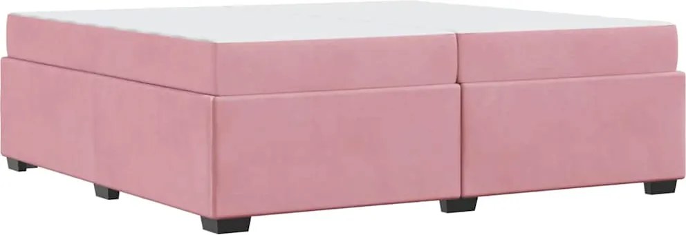 Rám postele s matrací Růžová 200 x 200 cm textil 3399313
