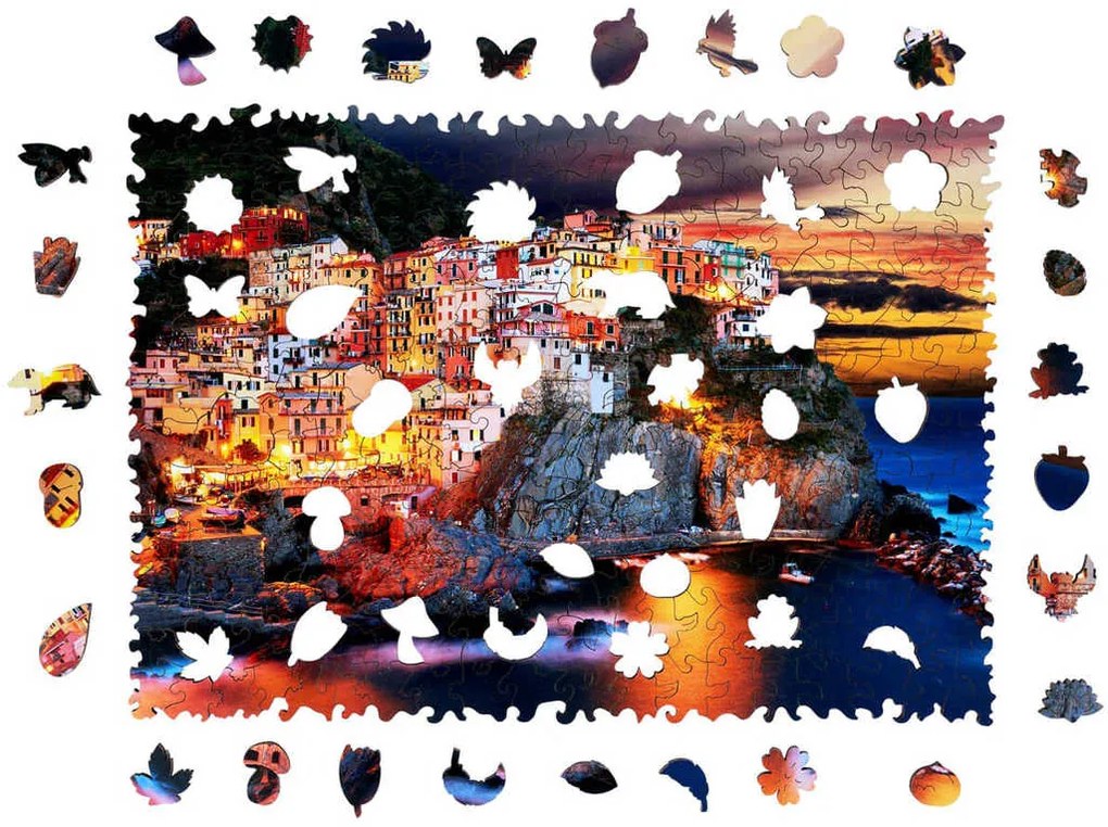 _Ostatní 1_ PUZZLER DŘEVO Manarola v Itálii 30x21cm dekorativní skládačka 250 dílků 5714326