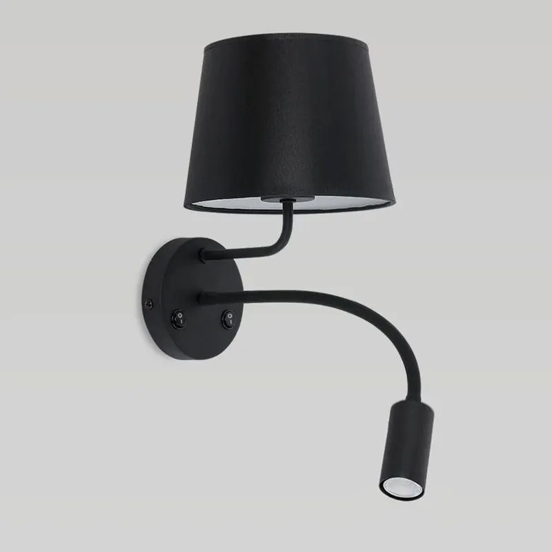 Toolight Toolight, nástěnné svítidlo LED 3W+1xE27 APP1610-2W, černá, OSW-01593