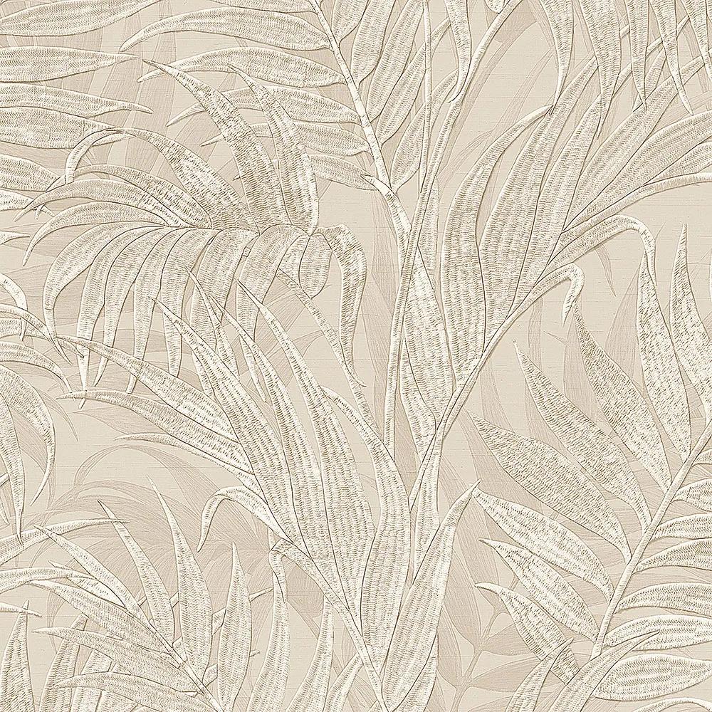 Luxusní béžová vliesová tapeta, palmové listy GR322102, Grace, Design ID